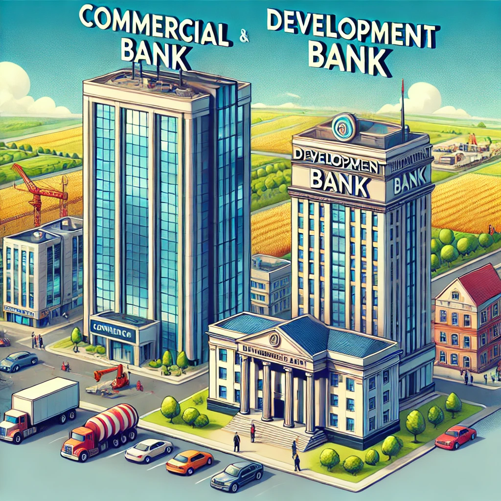 Difference Between Commercial Bank and Development Bank